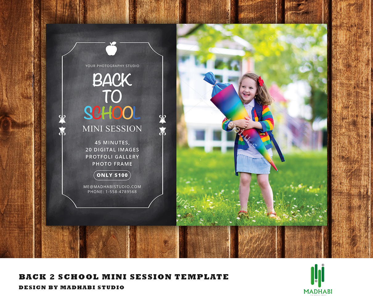 Back To School Mini Session Template, a Card Template by Madhabi Studio