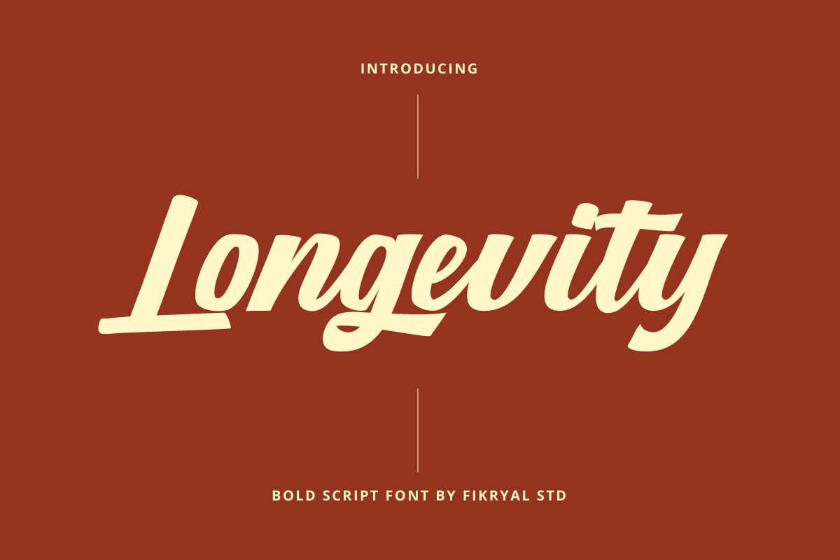 Longevity – Bold Script Font, a Script Font by Fikryal Studio