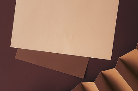 Beige and brown A4 papers as office stationery flatlay, luxury b, a ...