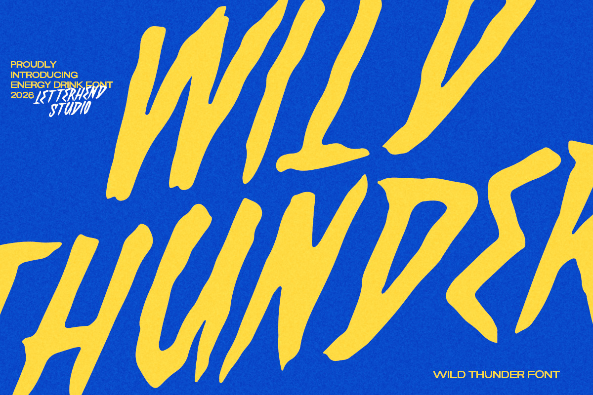 Wild Thunder - Energy Drink Font, a Handwritten Font by Letterhend Studio