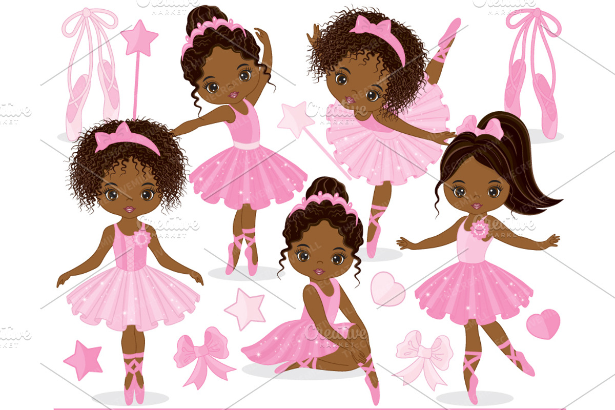 Vector Black Ballerina Clipart, an Illustration by TheCreativeMill