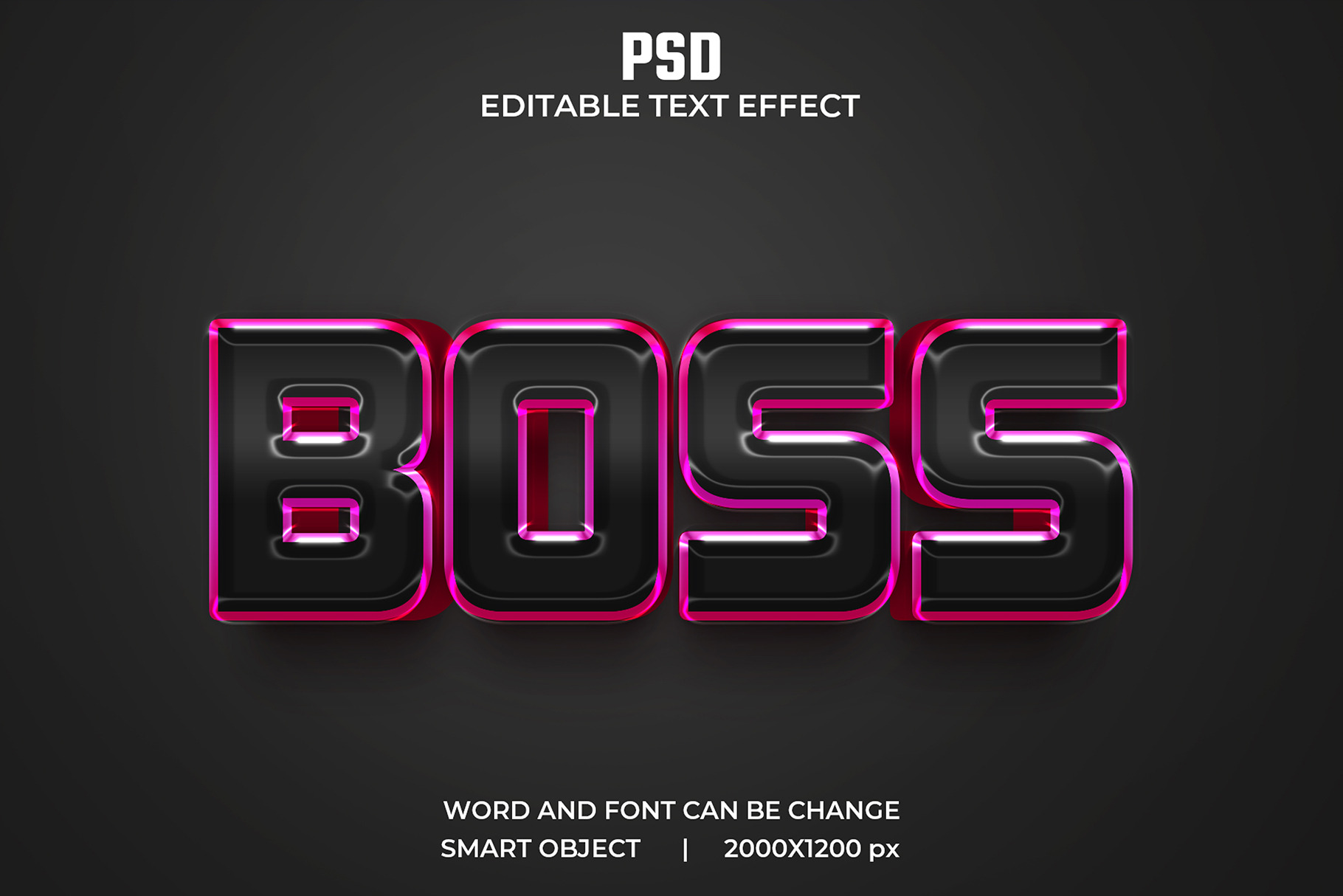 Boss 3d Editable Psd Text Effect, a Layer Style Add-On by bdrobin