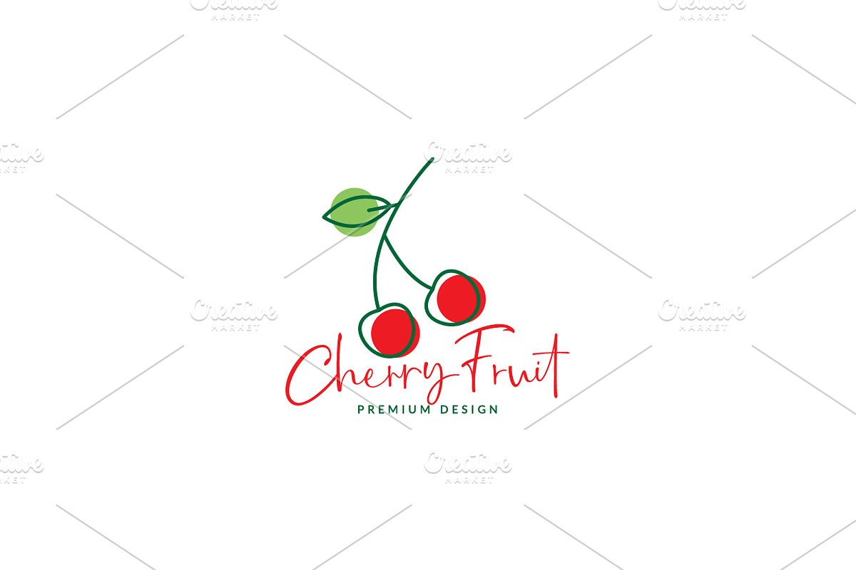 abstract fruit red cherry logo