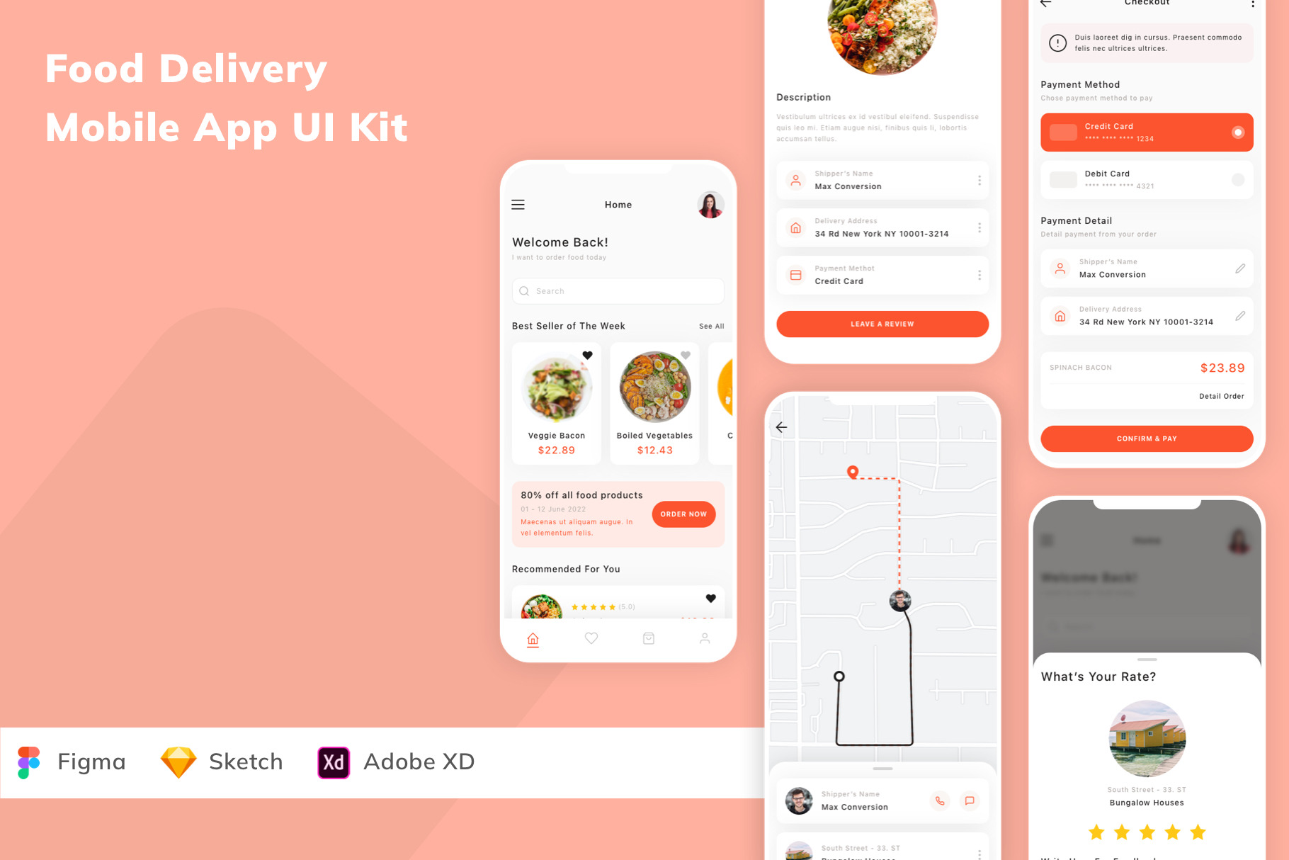 Food Delivery Mobile App UI Kit, an UI Kit Template by Betush