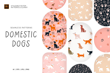 Dog cat pet paw foot pattern vector | Graphic Patterns ~ Creative Market