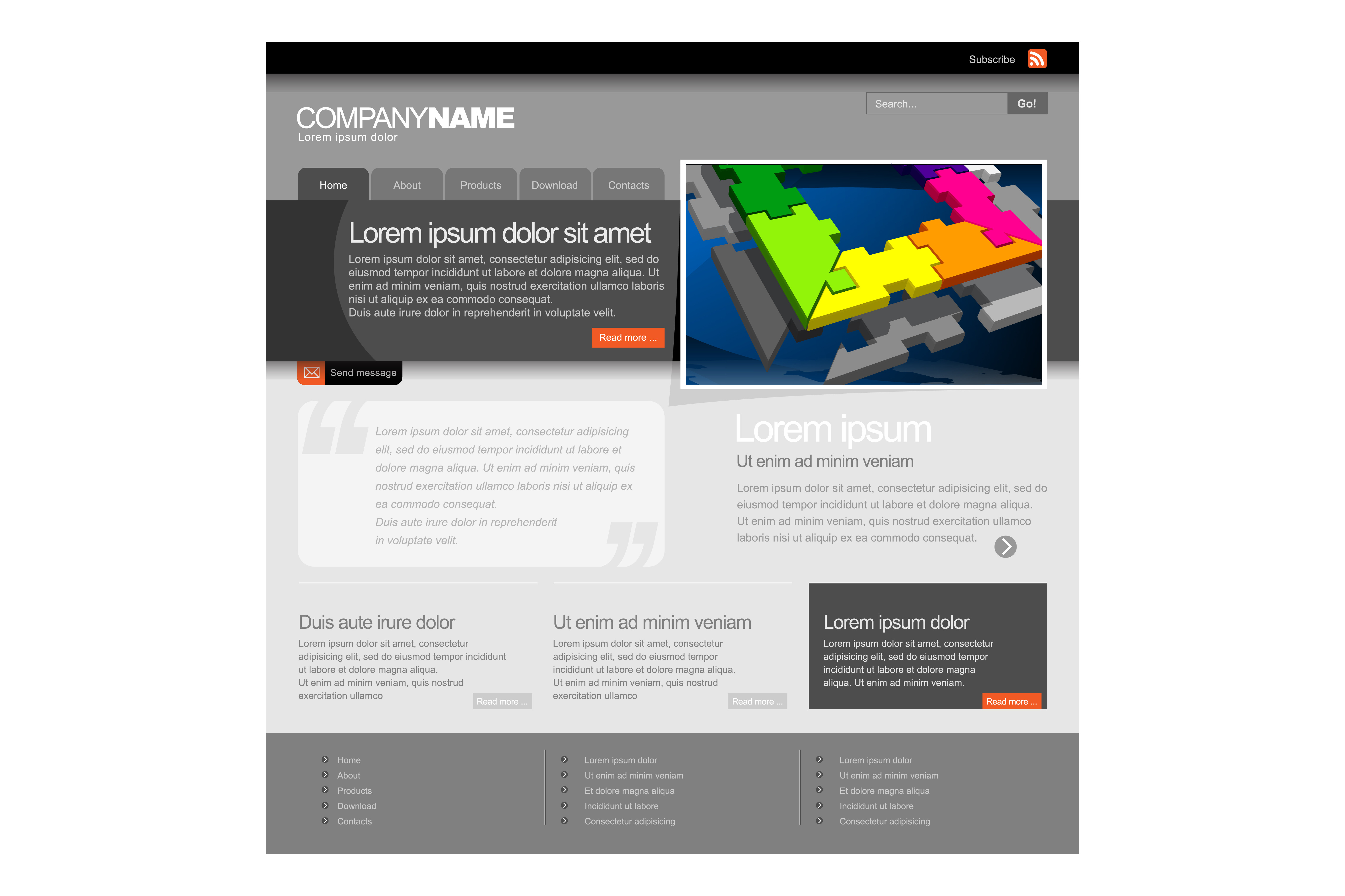 Gray Website Template, a Templates & Theme by Sunny