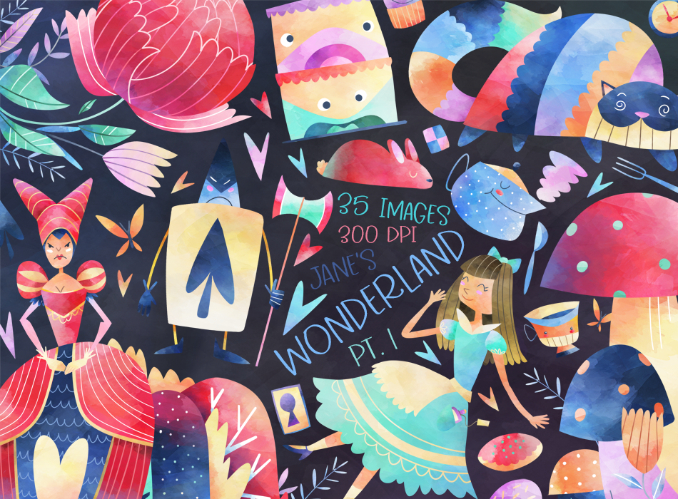 Watercolor Wonderland Set, an Illustration by DigitalArtsi