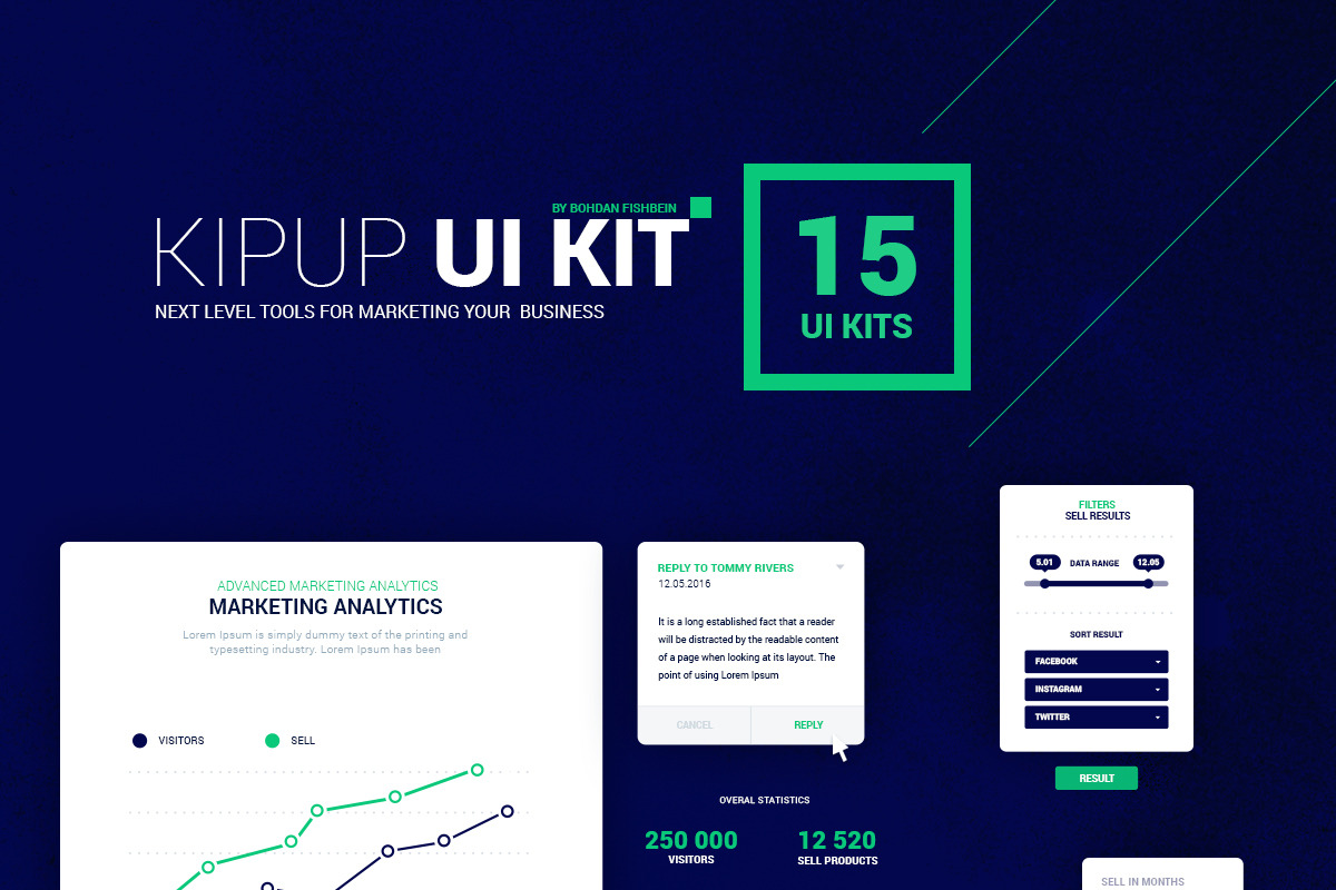 KipUp UI kit of 15 elements, an UI Kit Template by Ceaso Store