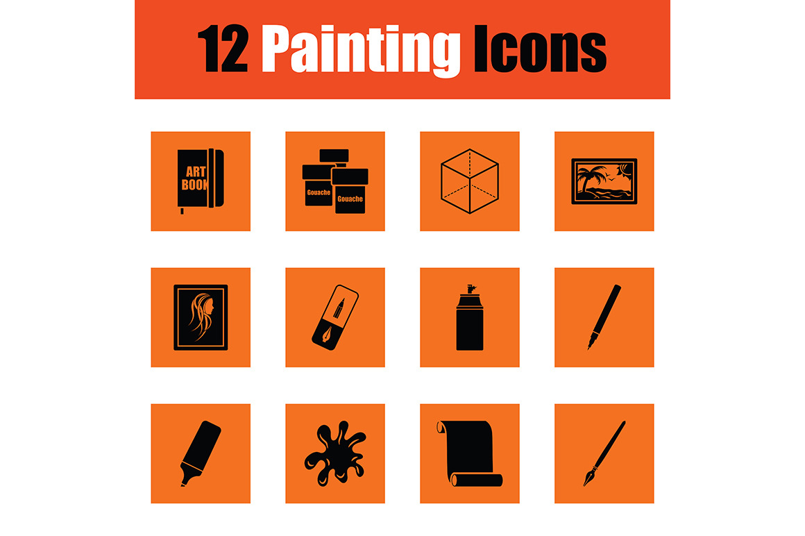 Set of painting icons, an Outline Icon by Pavel Vectors