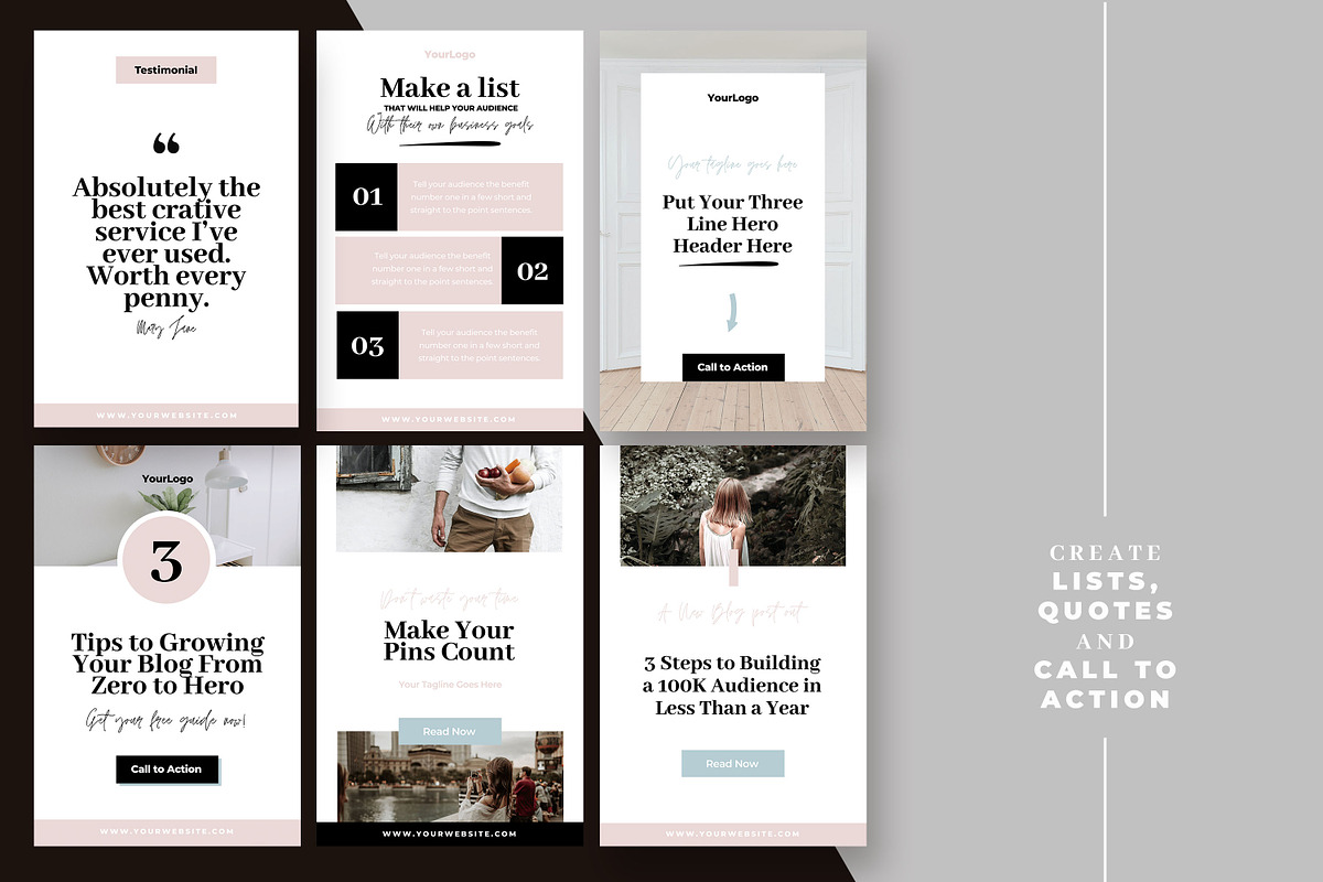 Modern Pinterest Templates + Mockups, a Social Media Template by ...