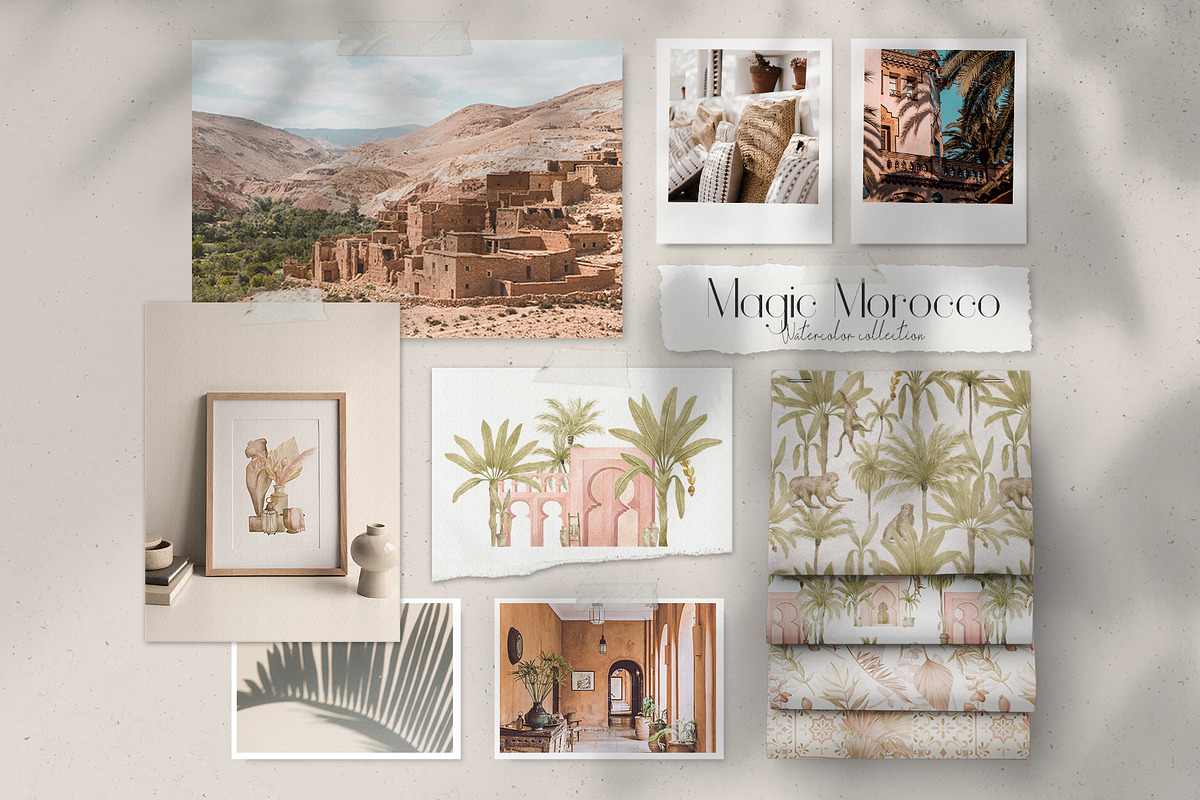 Magic Morocco. Arch, monkey, jungle, an Animal Illustration by Kreker Kate