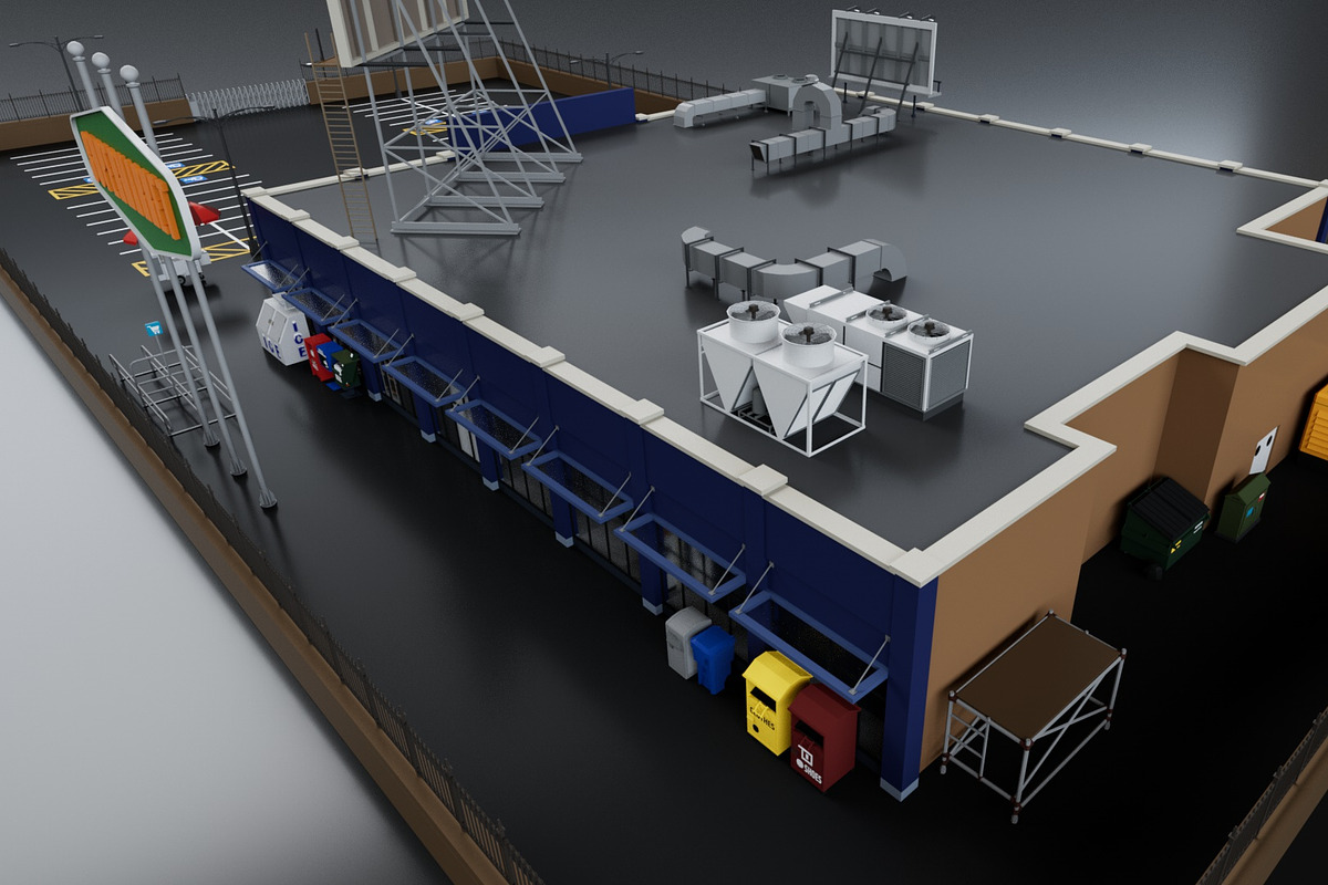 City Supermarket Building Interior, an Architecture 3D Model by ...