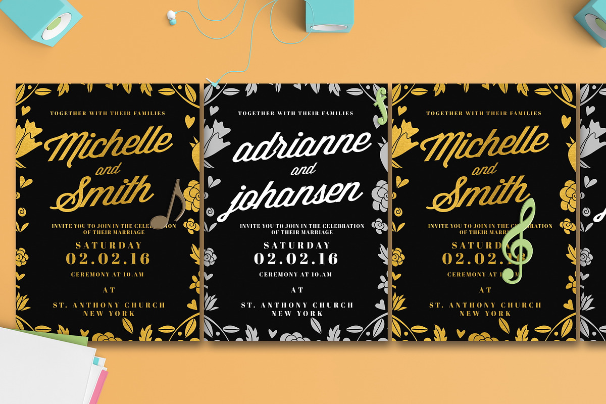 Wedding Invitation Card Template, a Card Template by Design Addict