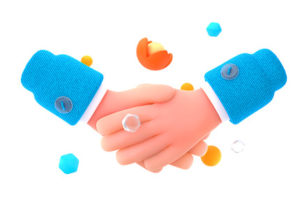 3d render handshake icon isolated, a Characters & Person 3D Model by ...