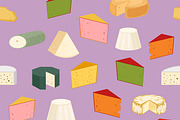 Seamless pattern with cheese vector, a Decorative Illustration by RocketArt