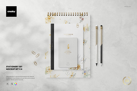 Stationery Set Mockup Set v.1, a Books & Magazine Mockup by creatsy5