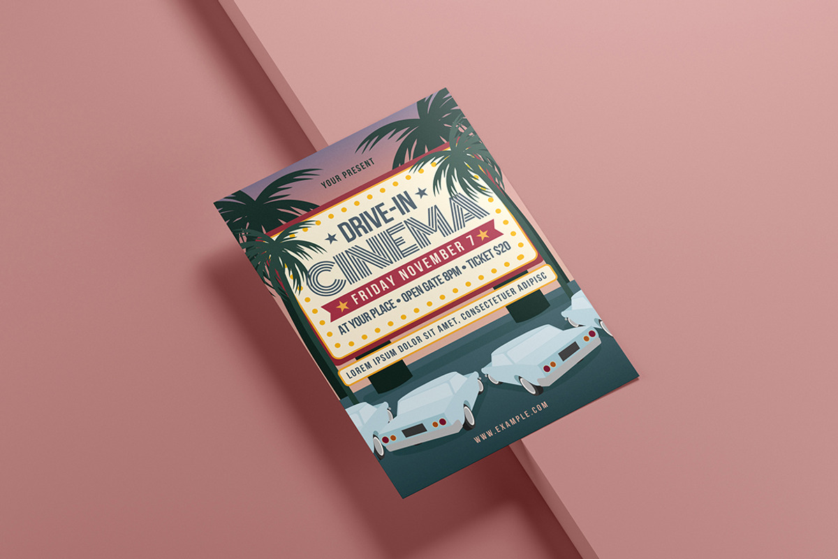 Drive In Cinema - Flyer Template, a Flyer Template by SlideFactory