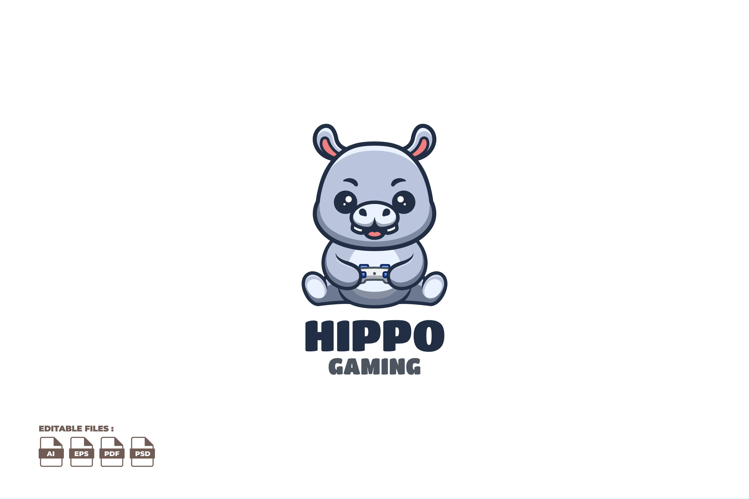 Gaming Hippo Cute Mascot Logo, a Branding & Logo Template by Gumrega ...