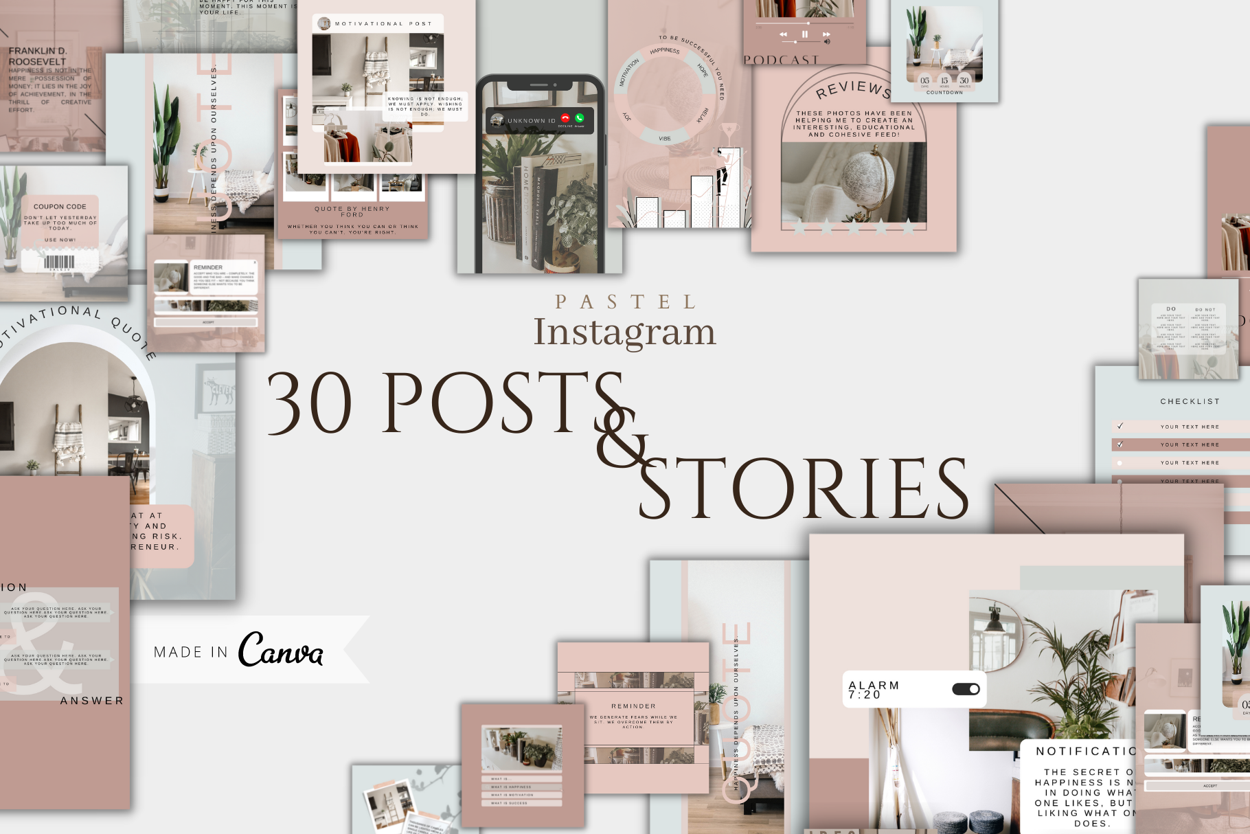 Pastel Tone Post and Story Canva Kit, a Social Media Template by ...