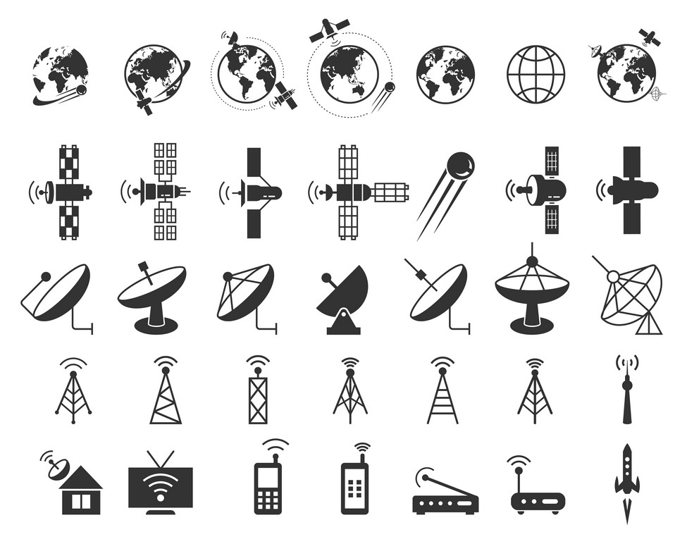 Satellite icons vector set | Icons ~ Creative Market