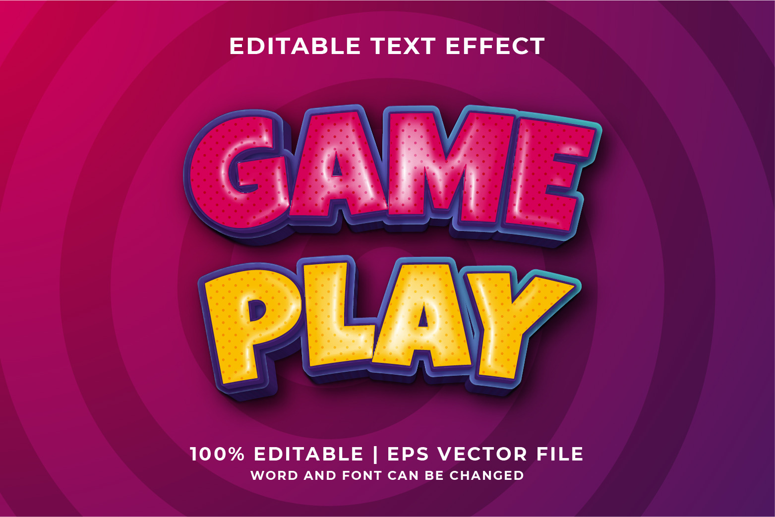 Game 3d Cute Text Effect, a Brushes & More by Hasbi Creative | Creative ...