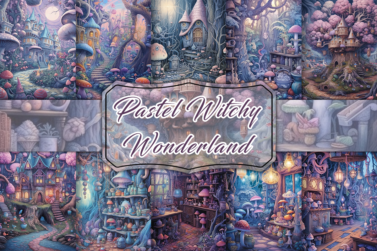 Pastel Witchy Wonderland Patterns, a Background Graphic by AdriOP