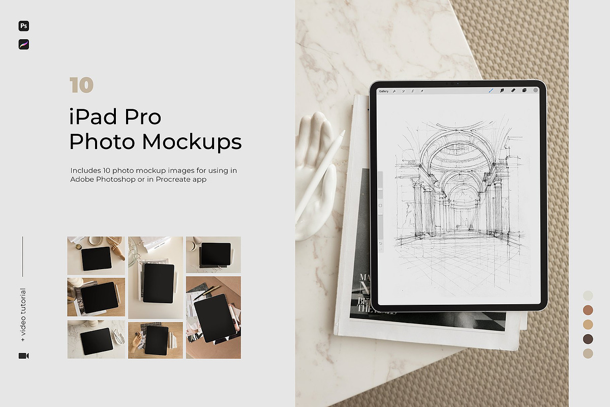 IPad Pro Photo Mockups, an iPad Mockup by Katsia Liat (Jazwinska)