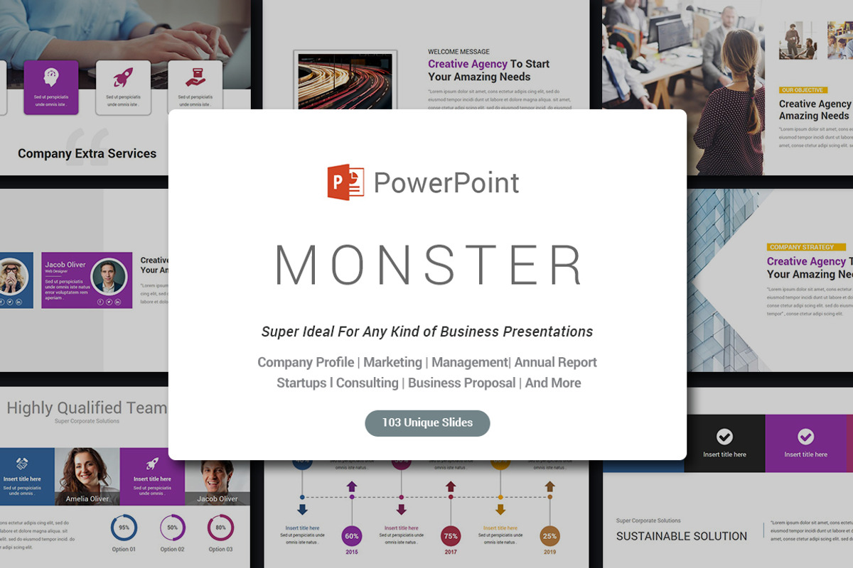 Monster PowerPoint Template, a Presentation Template by SlideOne
