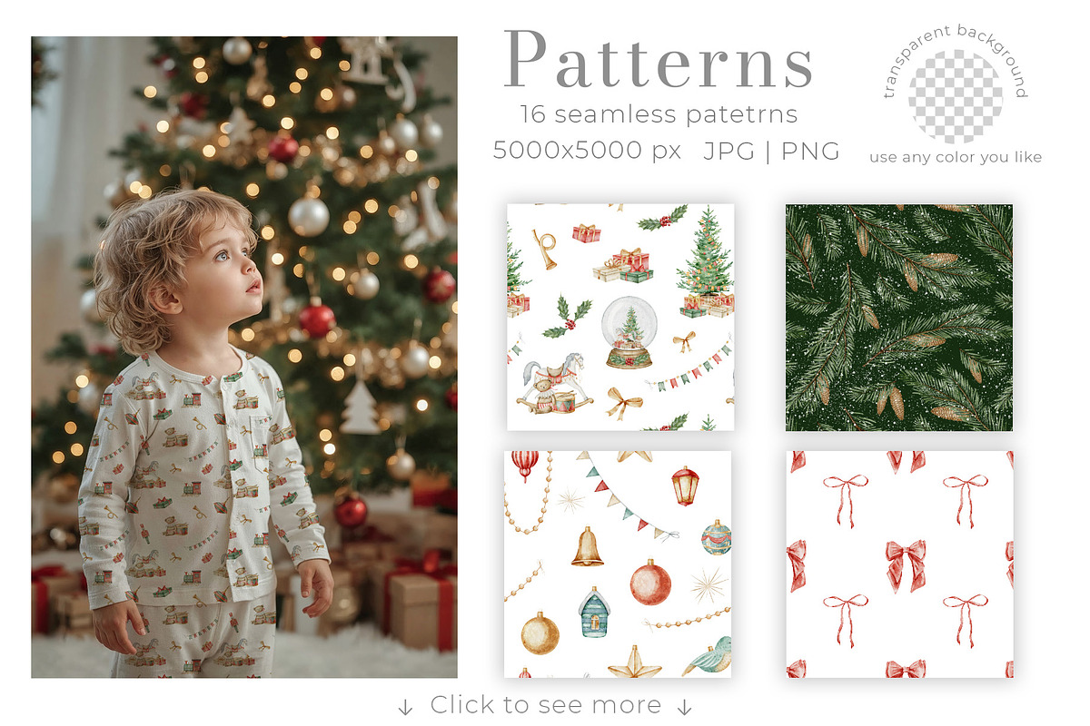 Christmas vintage watercolor clipart, an Illustration by Alisles