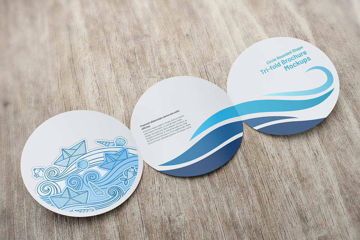 Circle Rounded Shape Brochure Mockup, a Mockup by Vectogravic Design