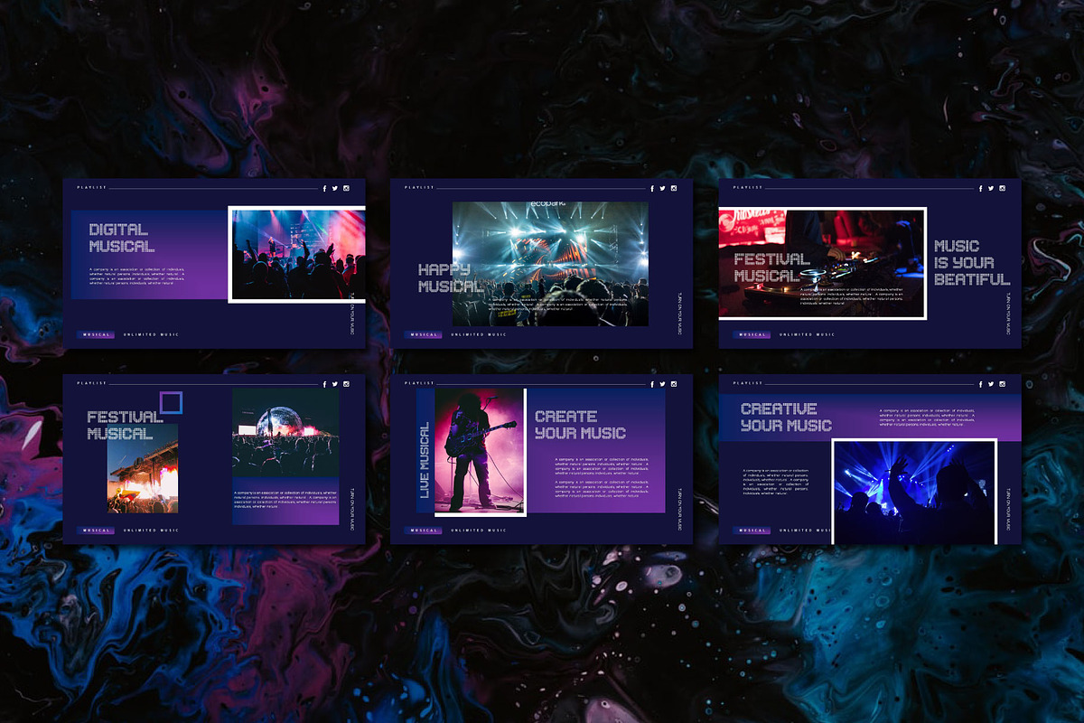 PLAYLIST | Google Slide Template, a Presentation Template by Barland Design