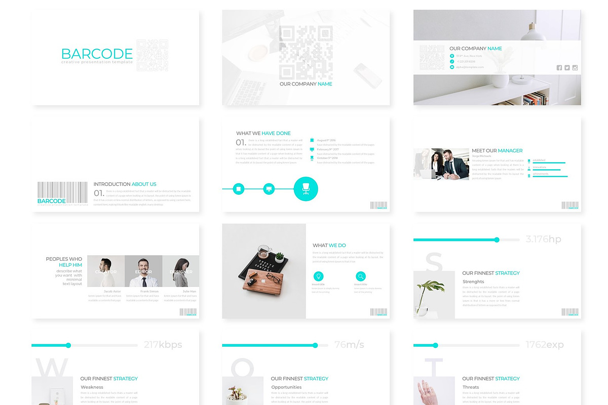 Barcode - Google Slides Template, a Presentation Template by AQR Studio