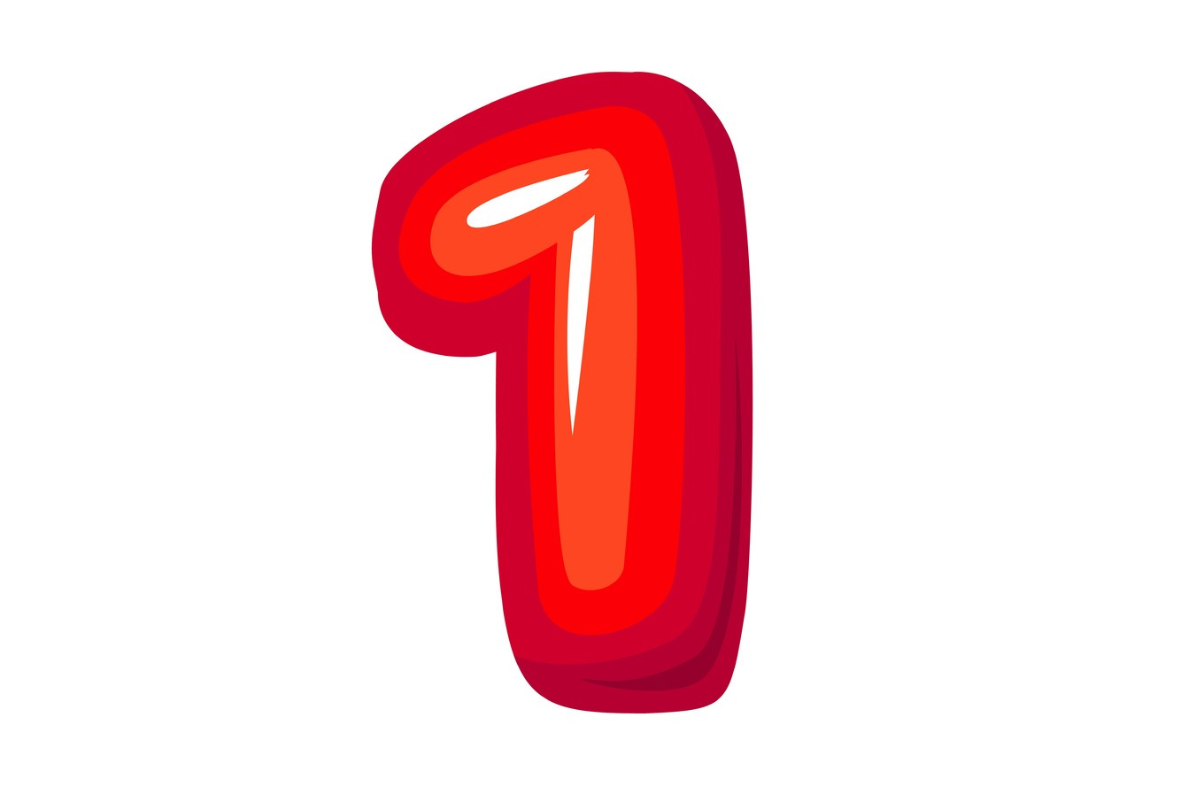 Red number one, a Decorative Illustration by SedegovaAlena