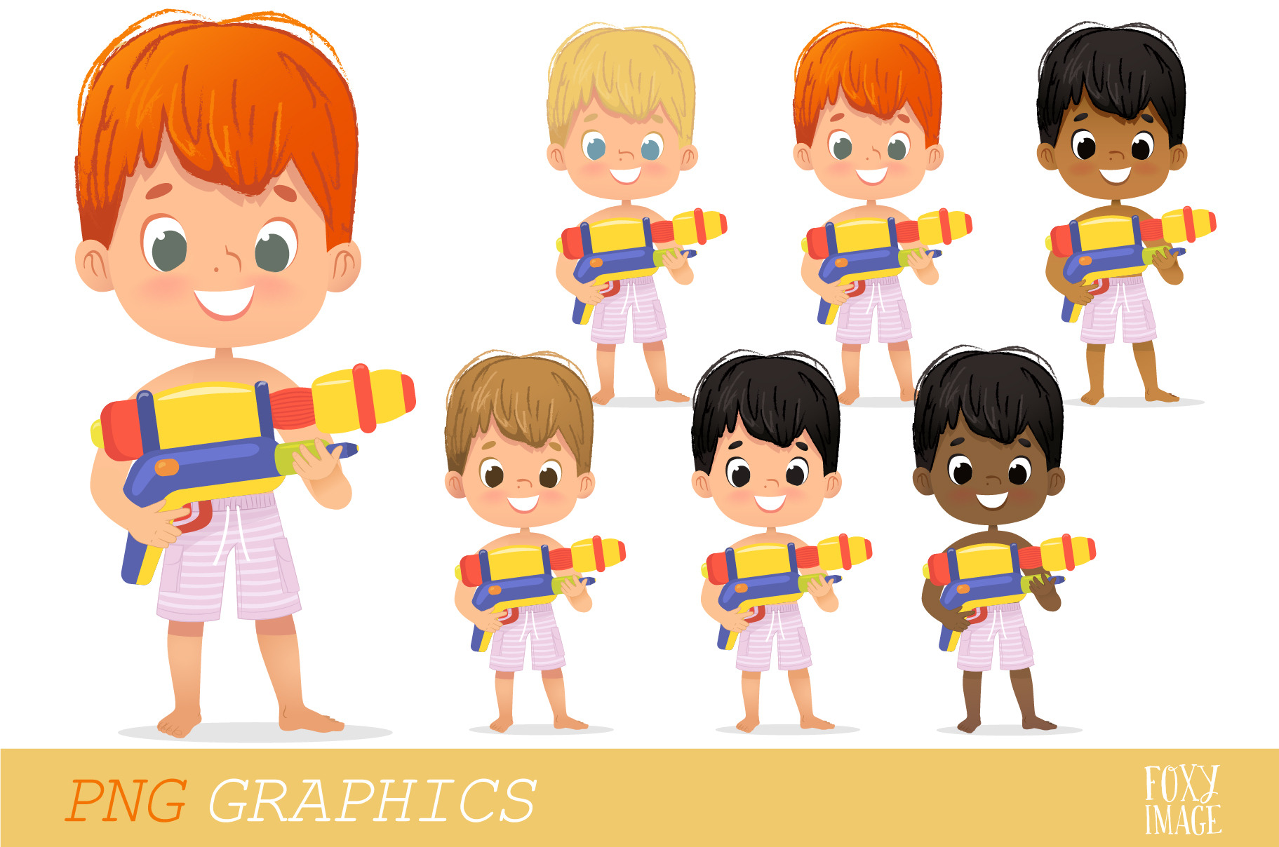 Pool Party Boys PNG Clipart, a Graphic by FoxyImage