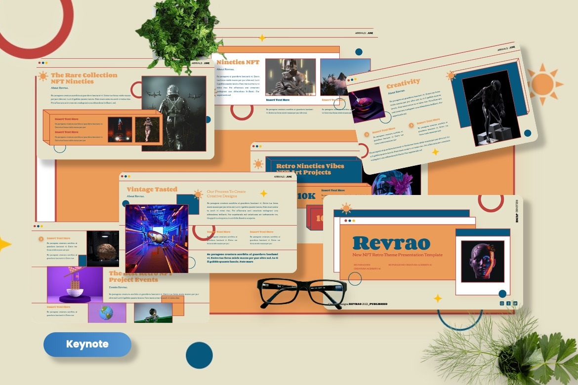 Revrao - NFT Nineties Keynote, a Presentation Template by Yumnacreative