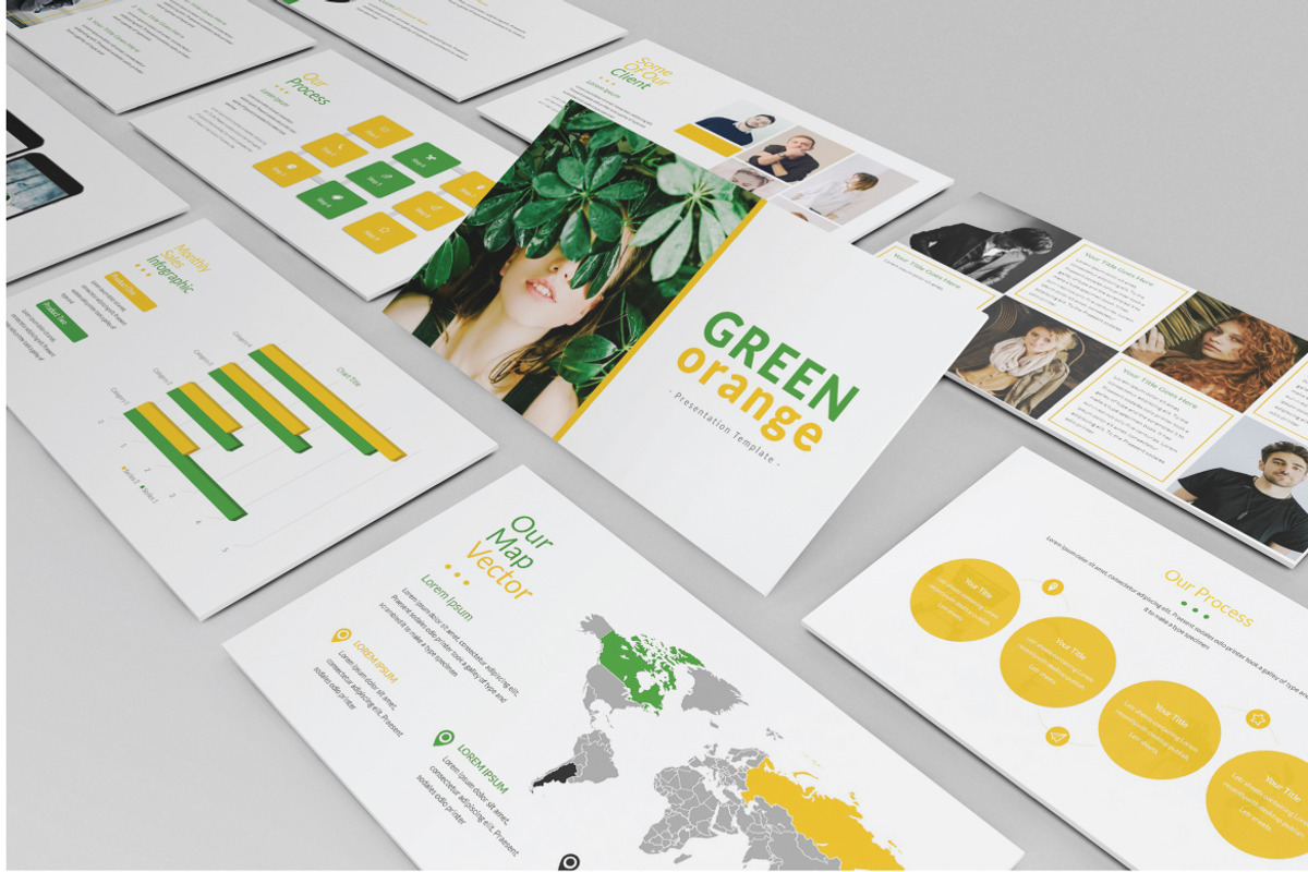 Green Orange - Powerpoint Template, a Presentation Template by Abyanstudio