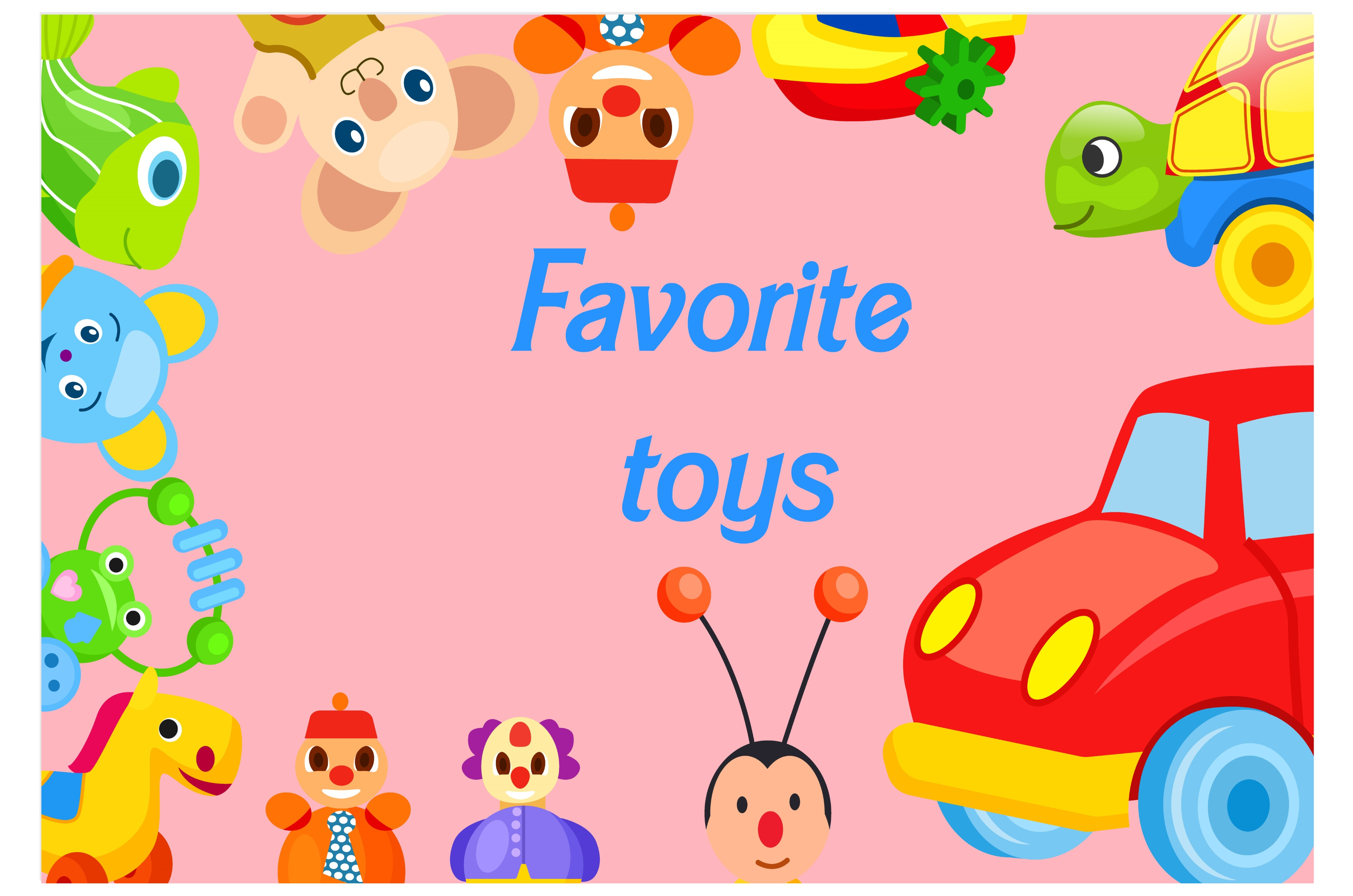 Favorite Toys Collection around Pink, an Animal Illustration by robuart