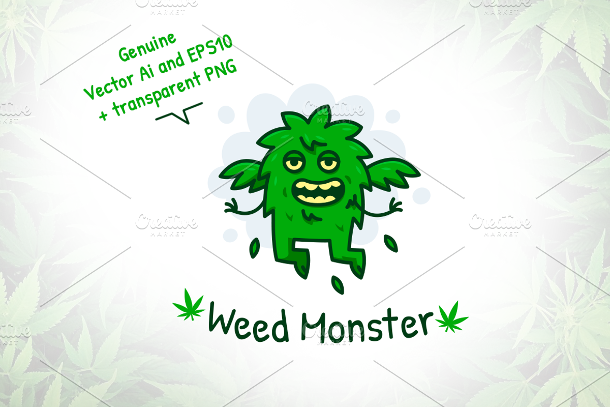 Weed Monster, a Branding & Logo Template by Manudesign