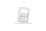 Calculator One line drawing. Concept | Education Illustrations ...