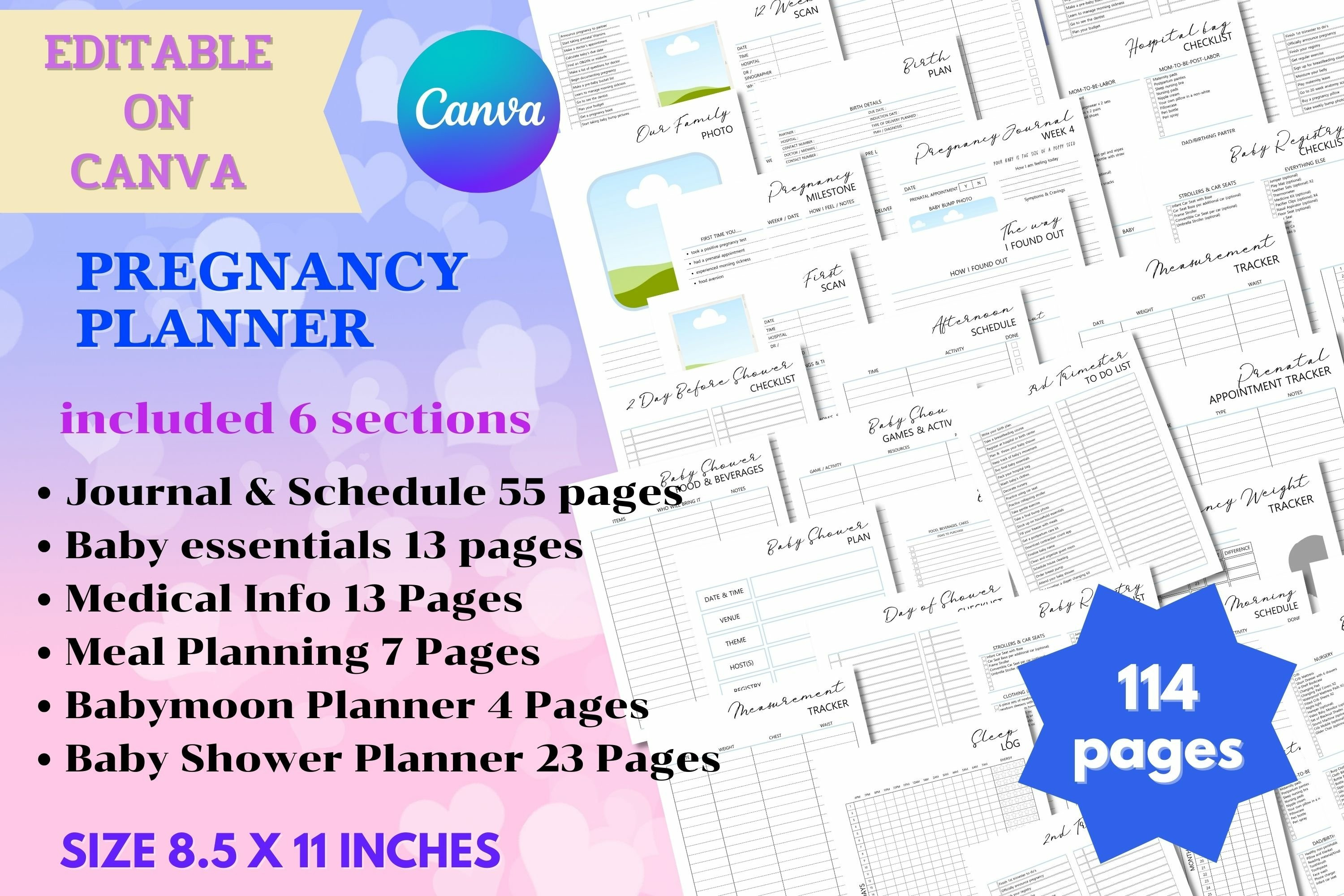Editable Pregnancy Planner Bundle