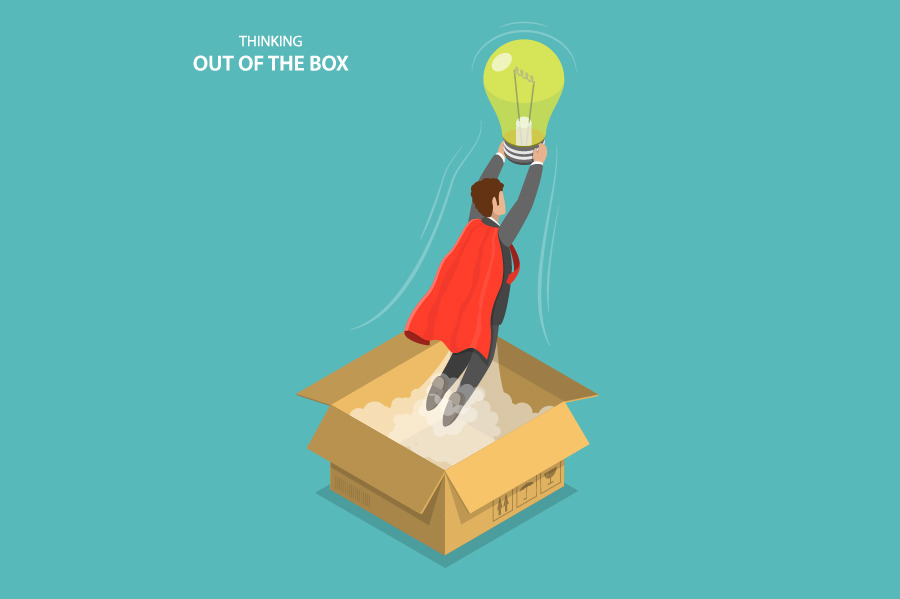 Thinking outside the box, an Education Illustration by AndriiStore