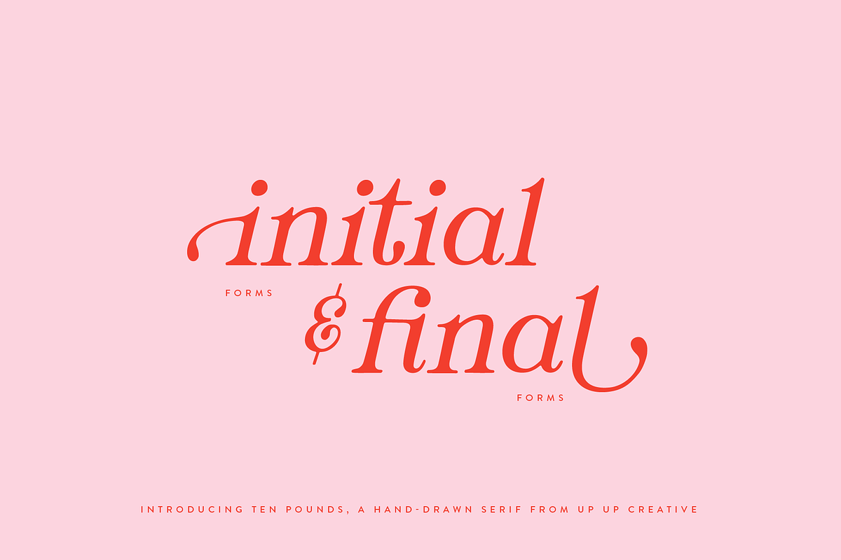 Ten Pounds, A Hand-Drawn Font, a Serif Font by Up Up Creative