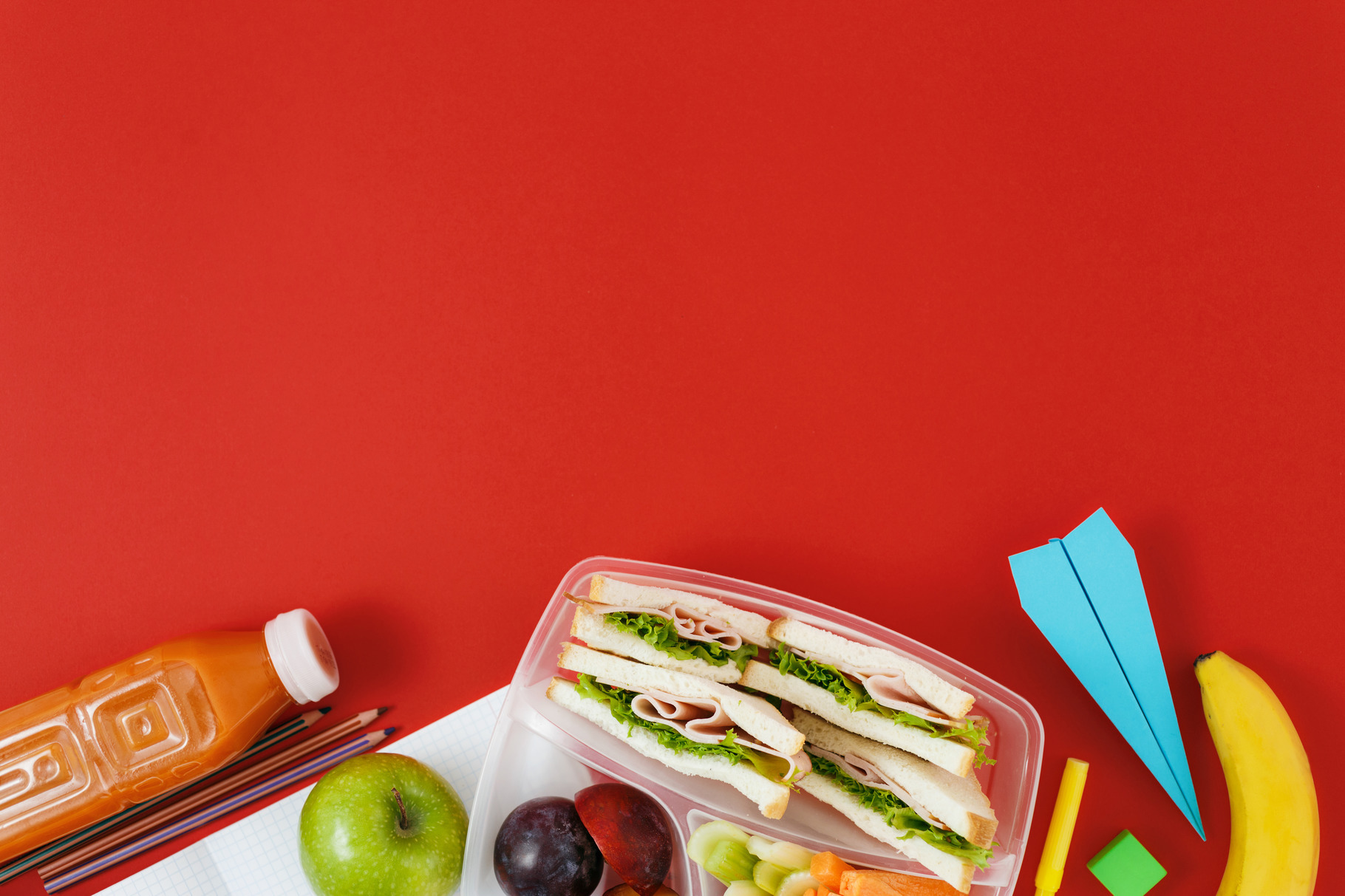 Top view healthy school lunch box, a School & Education Photo by ...
