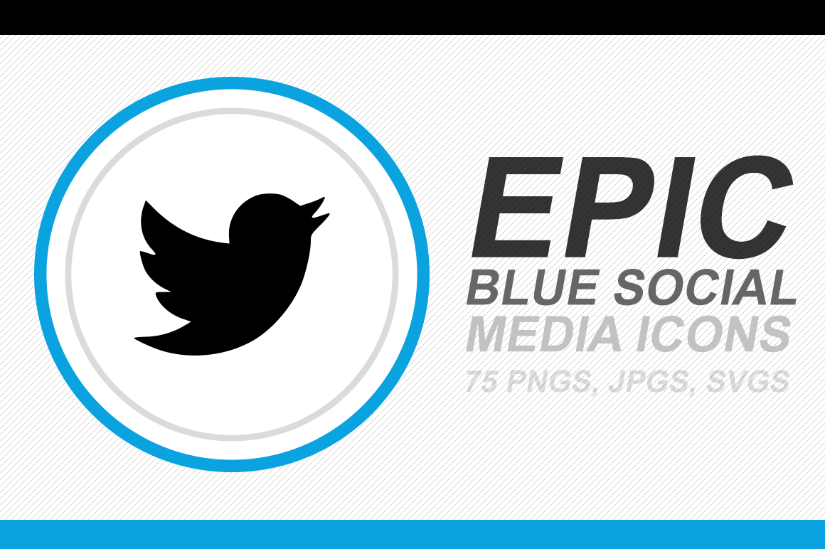 75 EPIC Blue Social Media Icons, an Icon by Designs By Alfredo