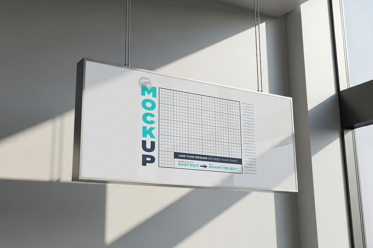 Hang Horizontal Sign Mockups, a Mockup by Luuqas Design