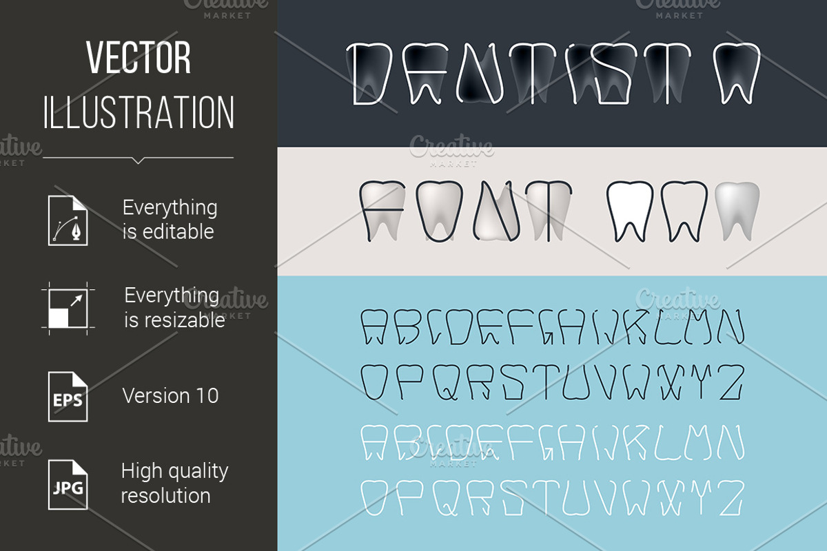 Tooth Font, a Background Graphic by DvargShop