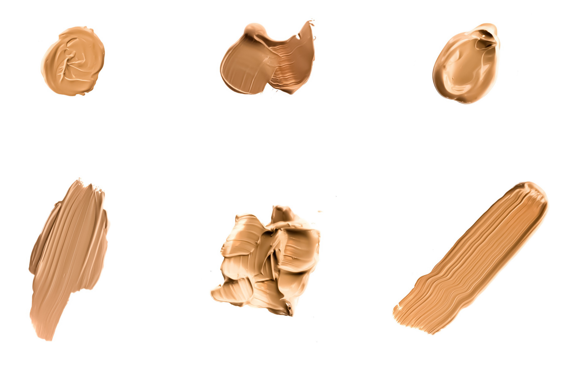 Liquid foundation smudges, smears and strokes as makeup textures, a ...