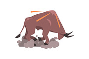 Angry Bull in Attacking Pose | Animal Illustrations ~ Creative Market