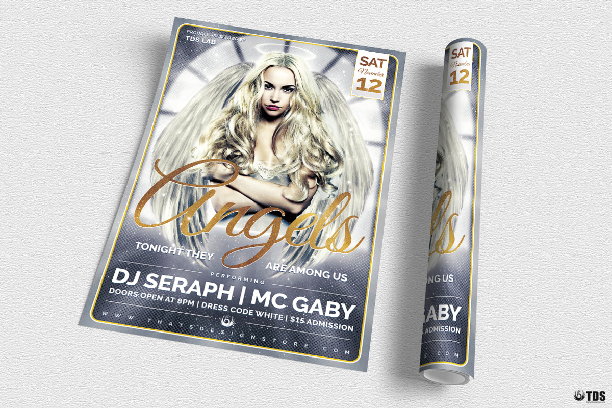Angels Party Flyer Template V2, a Flyer Template by ThatsDesign Art