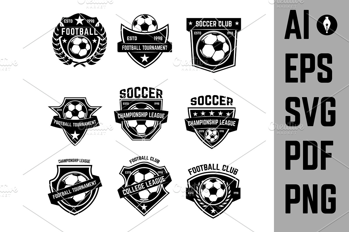 Set of soccer, football emblems., an Icon by Vectorhight